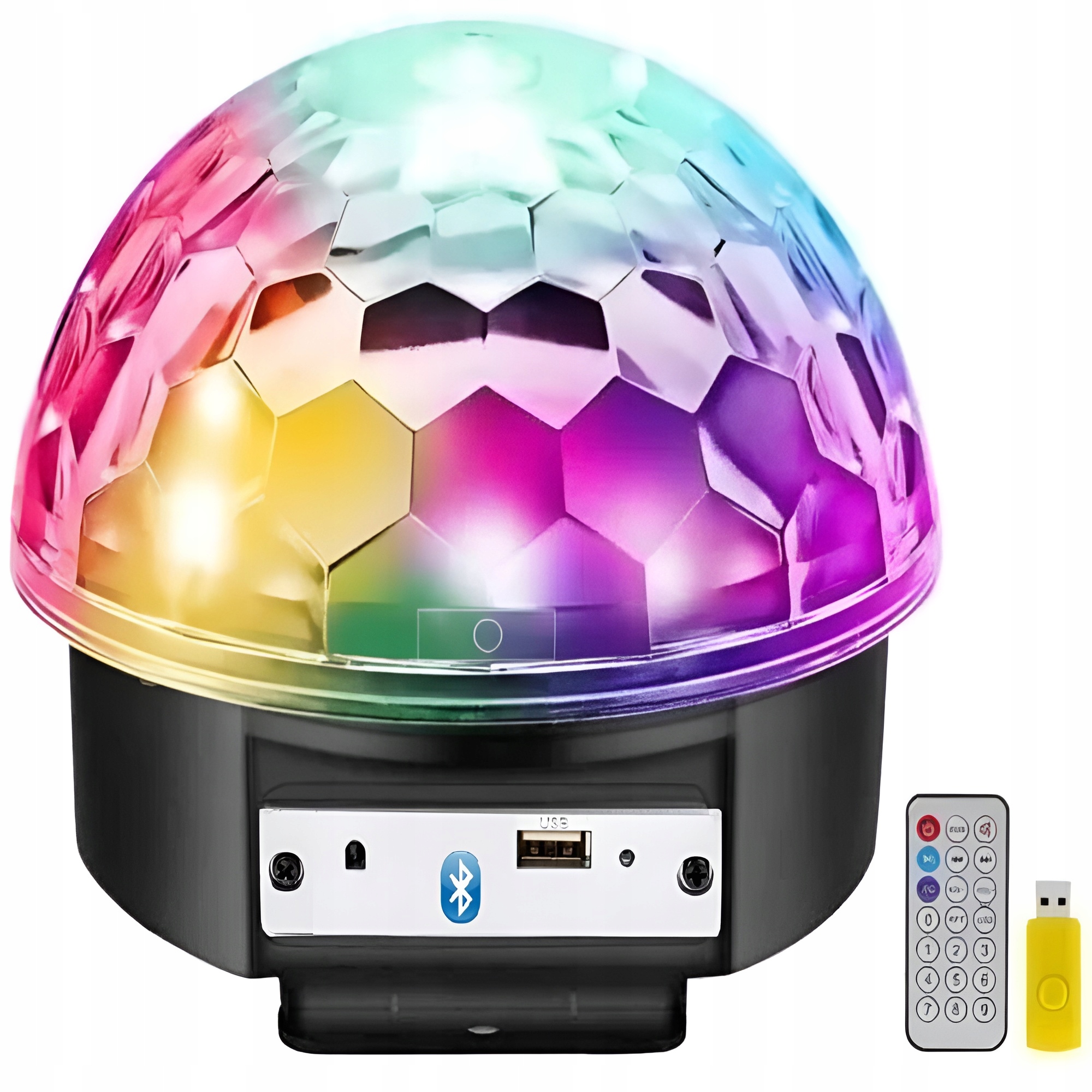 ZRCADLOVÁ KOULE PROJEKTOR DISKOTÉKOVÝ REFLEKTOR DISCO LASER REPRODUKTOR + DÁLKOVÉ OVLÁDÁNÍ - Allegro