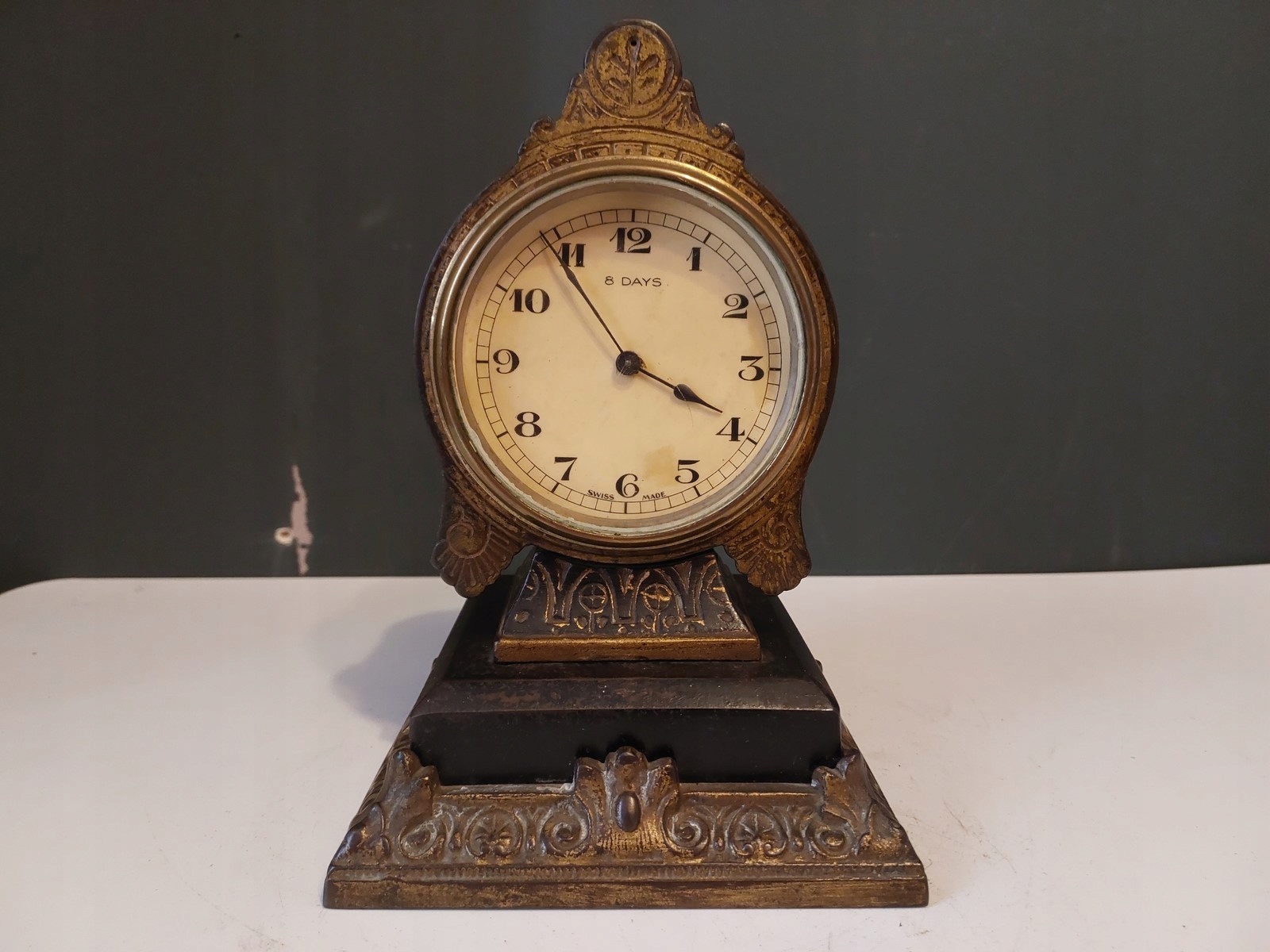 ZEGAR KOMINKOWY - ŻELIWO - 8 DAY - SWISS MADE • Cena, Opinie • Kominkowe 17308572530 • Allegro