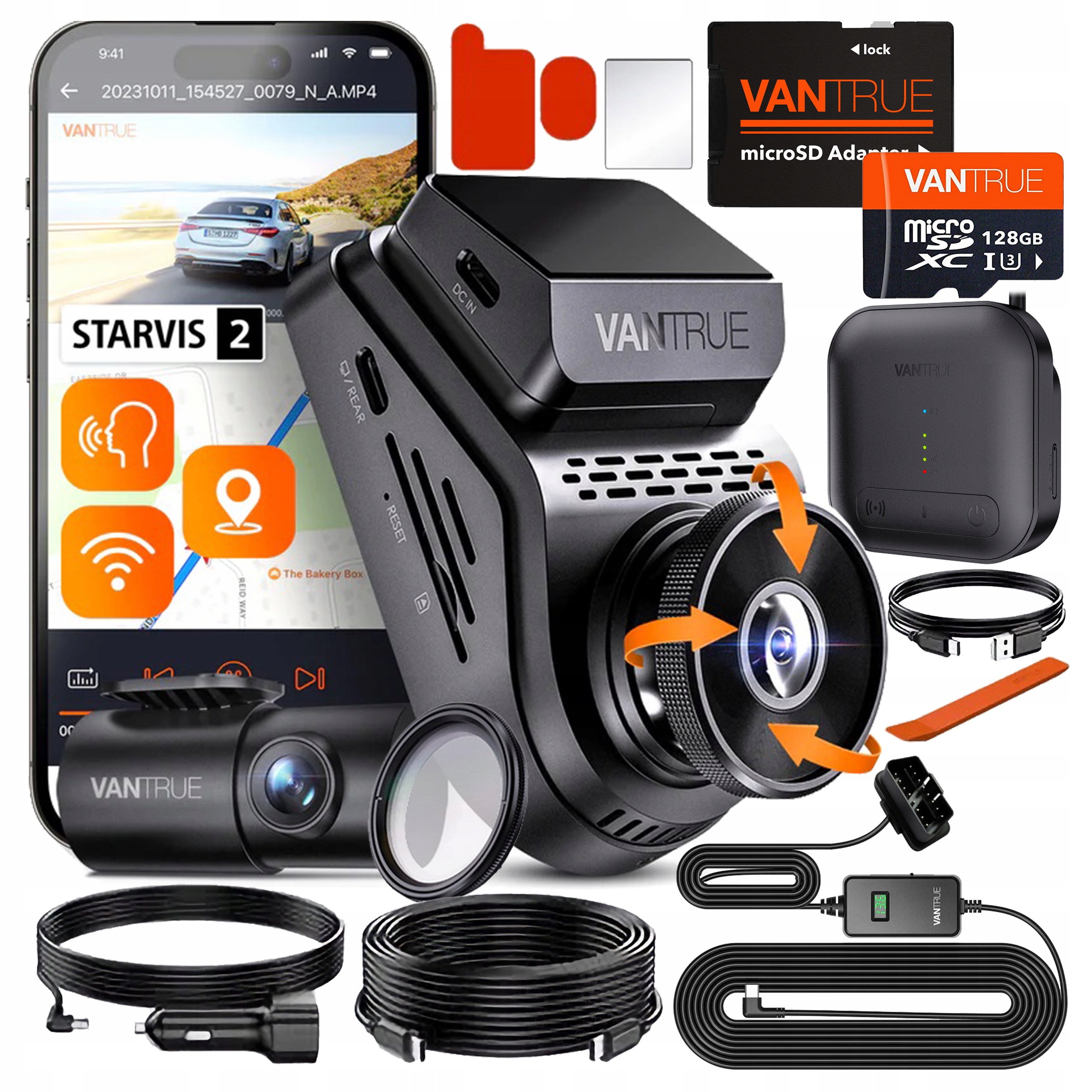 Wideorejestrator Vantrue S1 PRO przód + tył 2CH GPS HDR Starvis 2 chmura 5904209821372 za 1949 ...