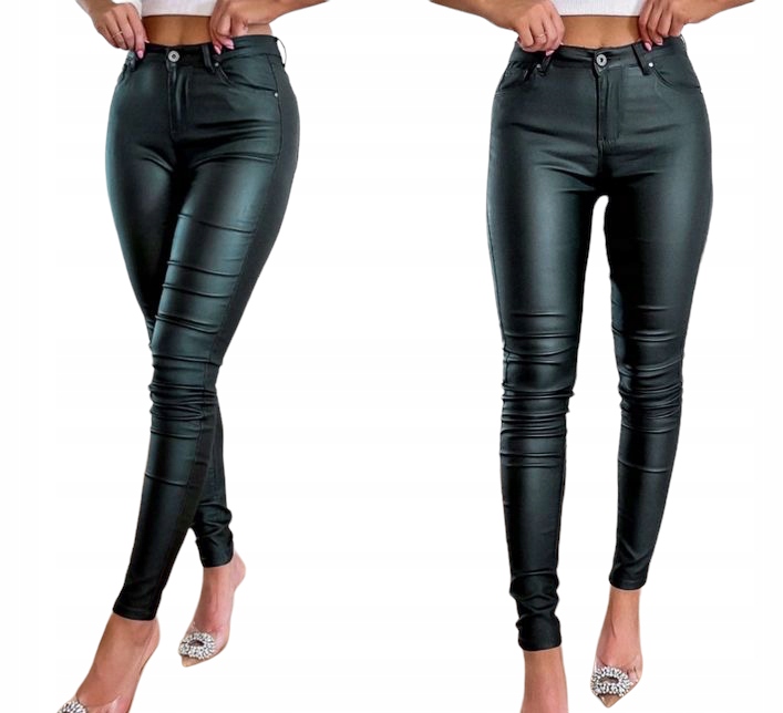 Spodnie Damskie Skórzane Modne Legginsy Eko Skóra • Cena, Opinie ...