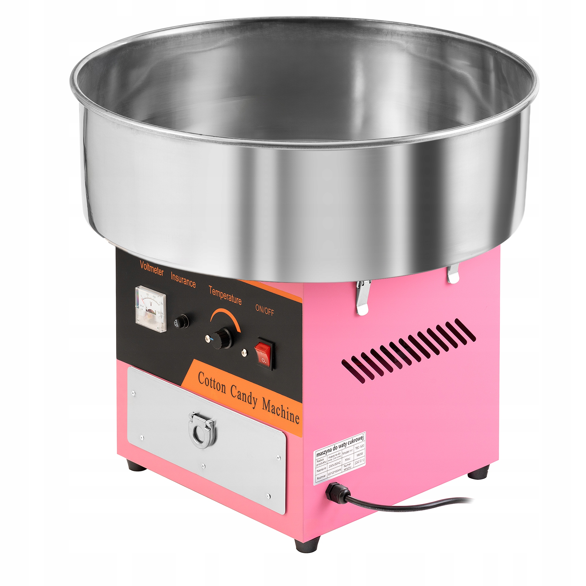 MASZYNA MASZYNKA DO WATY CUKROWEJ PROFESJONALNA ELEKTRYCZNA 980W ...
