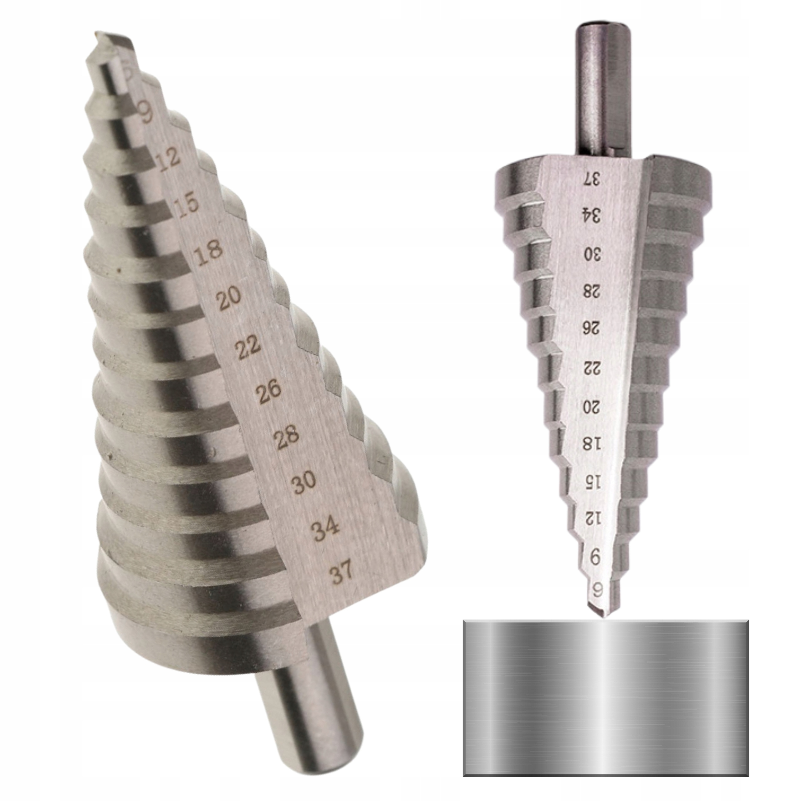 WIERTŁO WIERTŁA STOŻKOWE CHIONKOWE STOPNIOWE HSS 6-37 mm DO METALU (5902143169307) • Cena ...