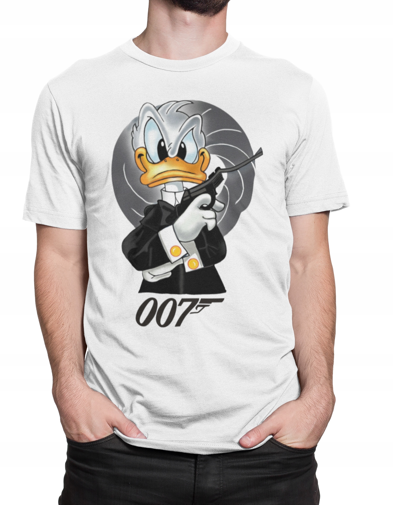 KOSZULKA KACZOR DONALD 007 T-SHIRT JAMES BOND BIAŁA MĘSKA M • Cena, Opinie • T-shirty ...