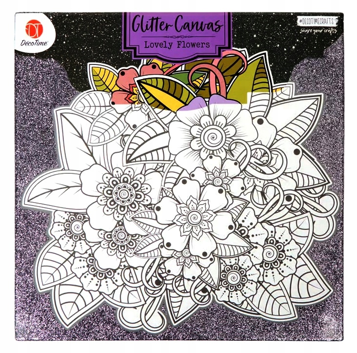Kolorowanka z brokatem Deco Time BUKIET KWIATOWY (8717438474250) • Cena ...