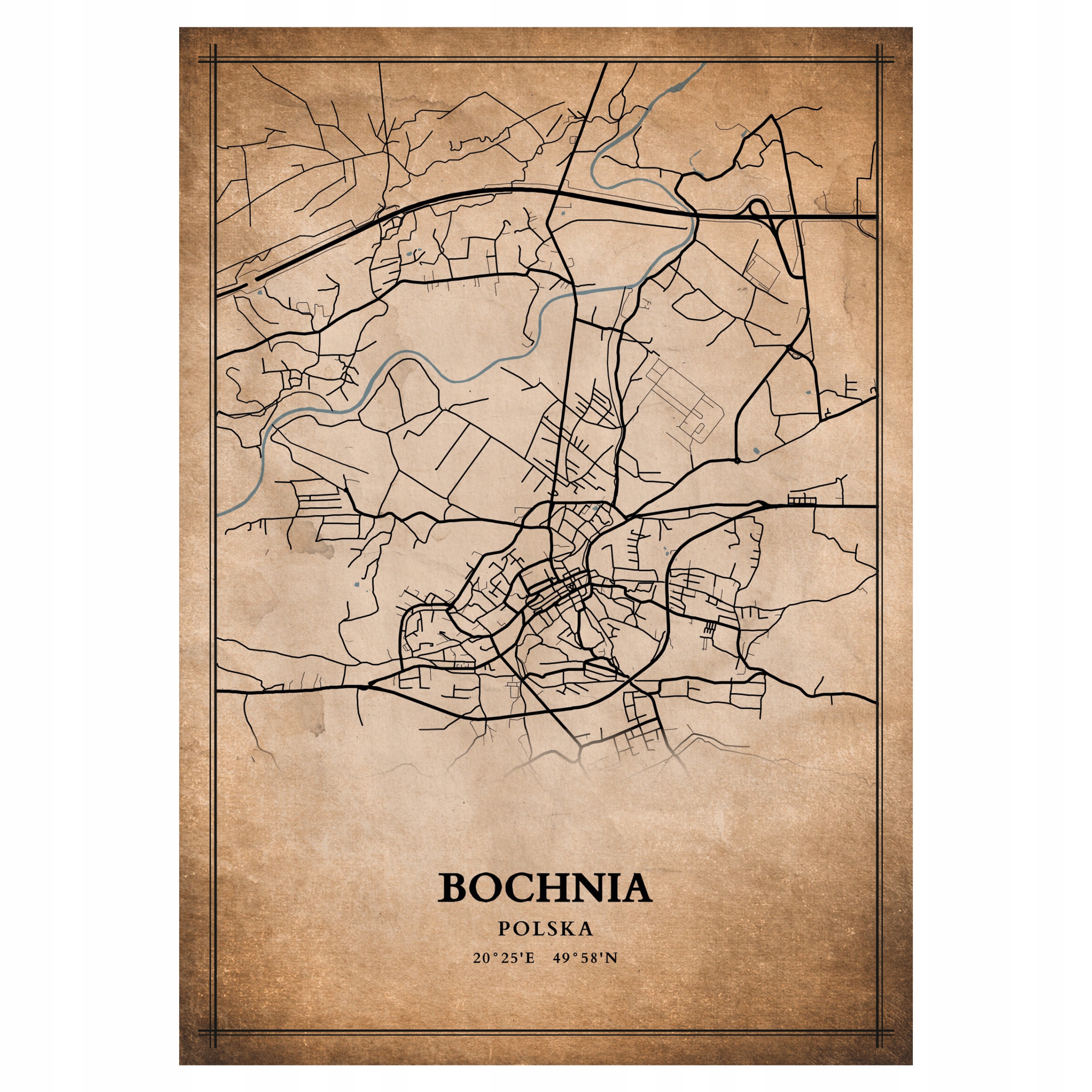 Plakat mapa vintage bez ramy 40 x 60 cm • Cena, Opinie • Plakaty ...