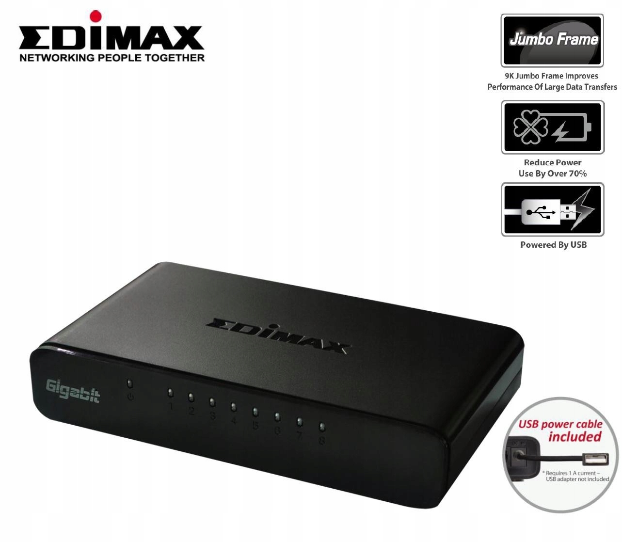 Switch niezarządzalny Edimax ES-5800G V3 8x10/100/1000 Mbps USB - Sklep ...