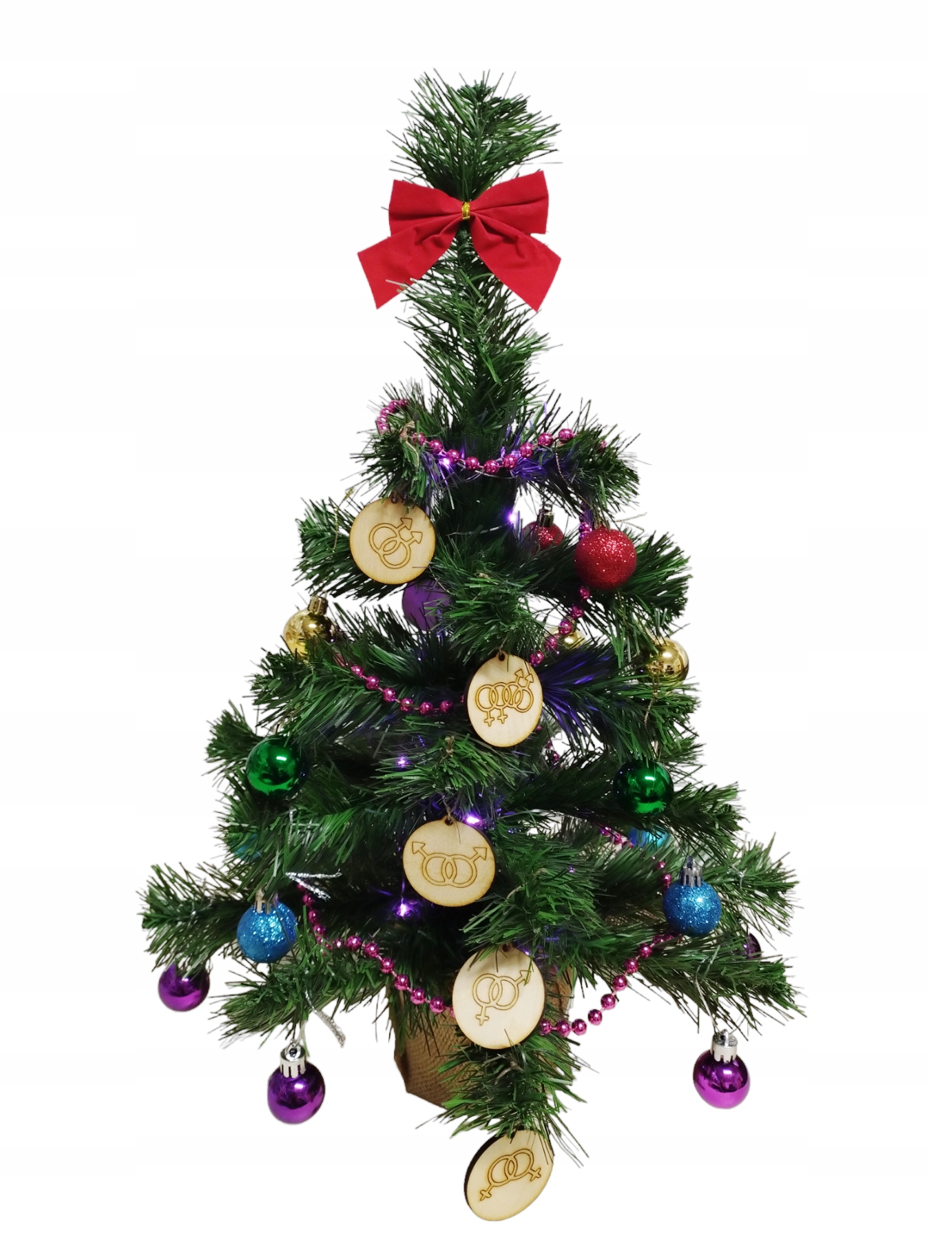 LGBT Ubrana choinka drewniane bombki gotowa • Cena, Opinie • Choinki ...