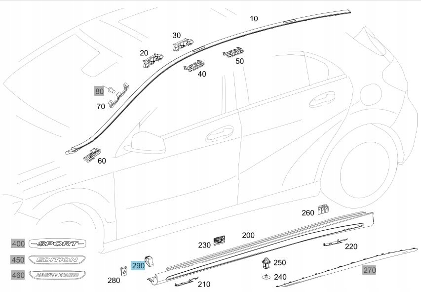 SPINKA LISTWY PROGOWEJ MERCEDES KL A B CLA A0019914471 za 14,12 zł z ...