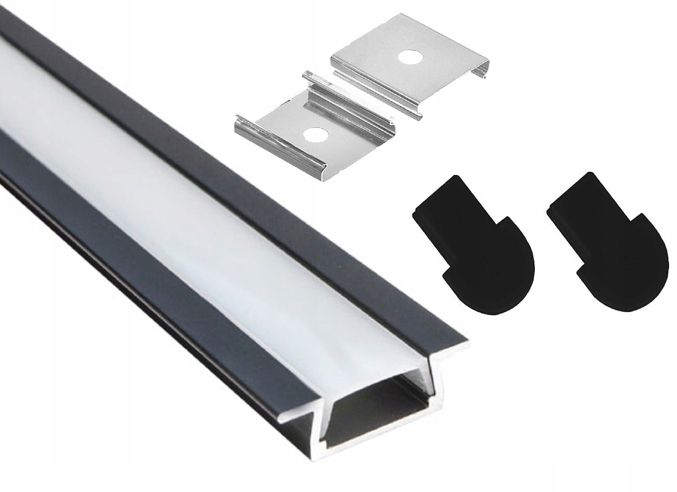 Profil do LED Feniks czarny aluminiowy 2 m z kloszem (5906492480168 ...