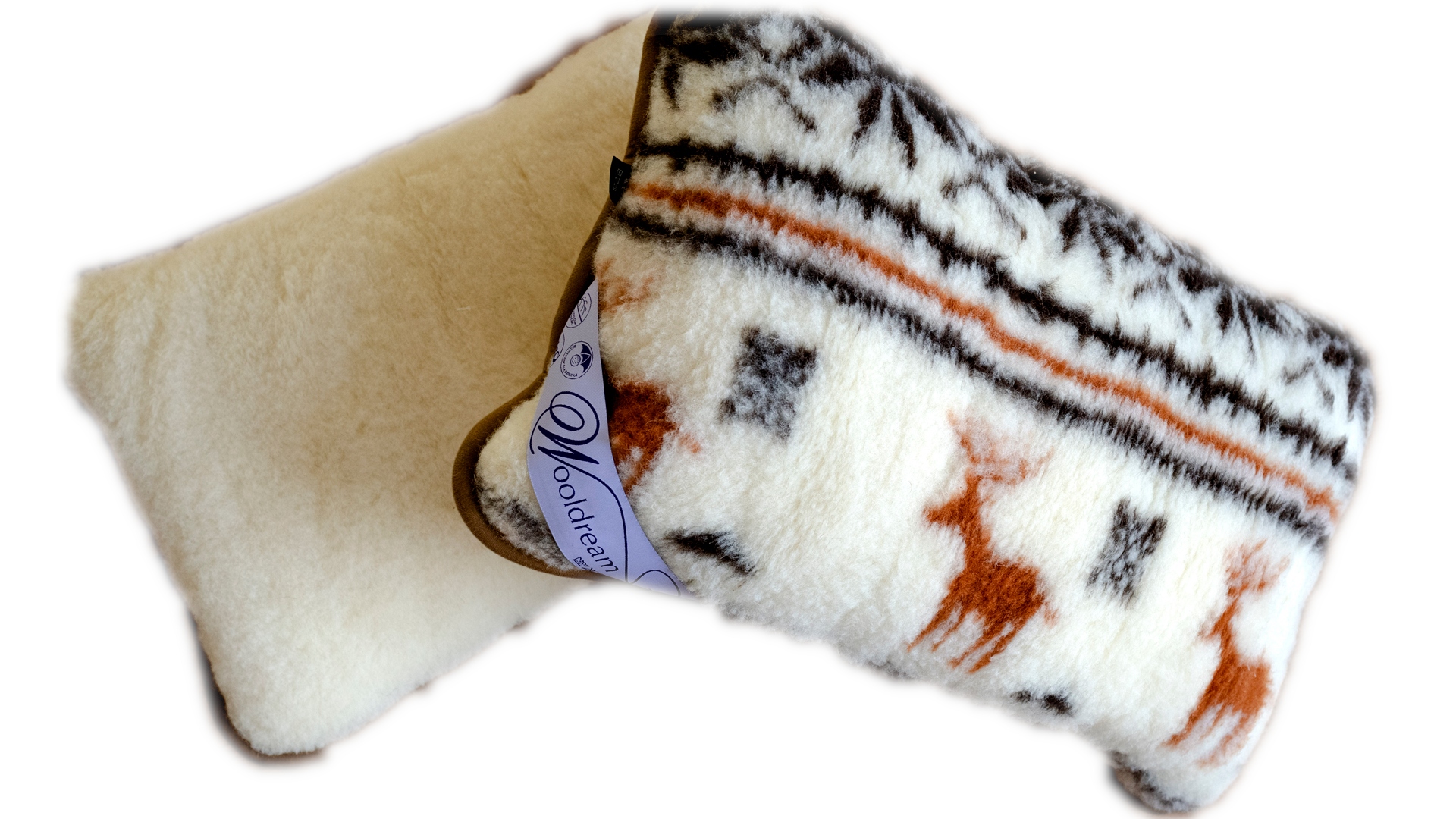 Poduszka wełniana 100% MERYNOS 40/60 wzór RENIFER (5904094000548 ...