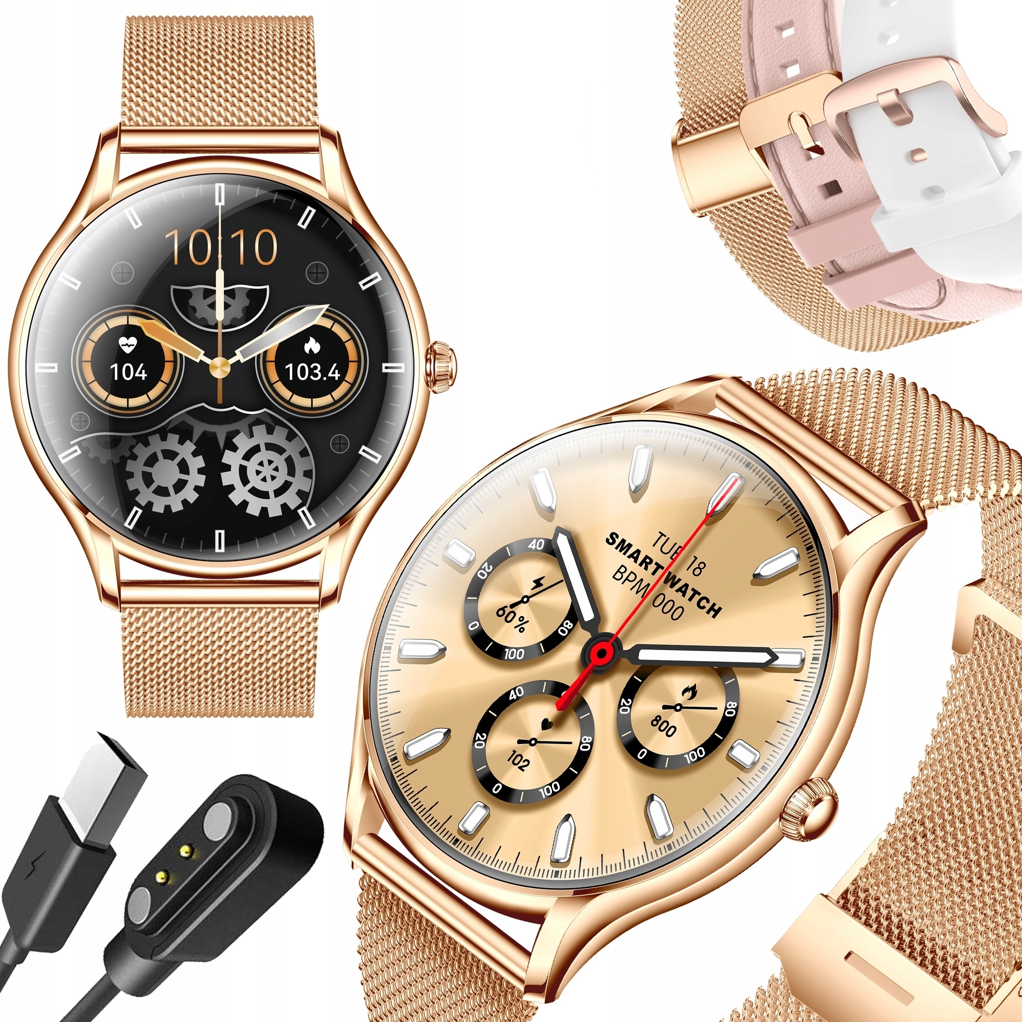 SMARTWATCH DAMSKI ZEGAREK ULTRA SLIM 3D POLSKIE MENU AMOLED WATCH ROZMOWY - Sklep, Opinie, Cena ...