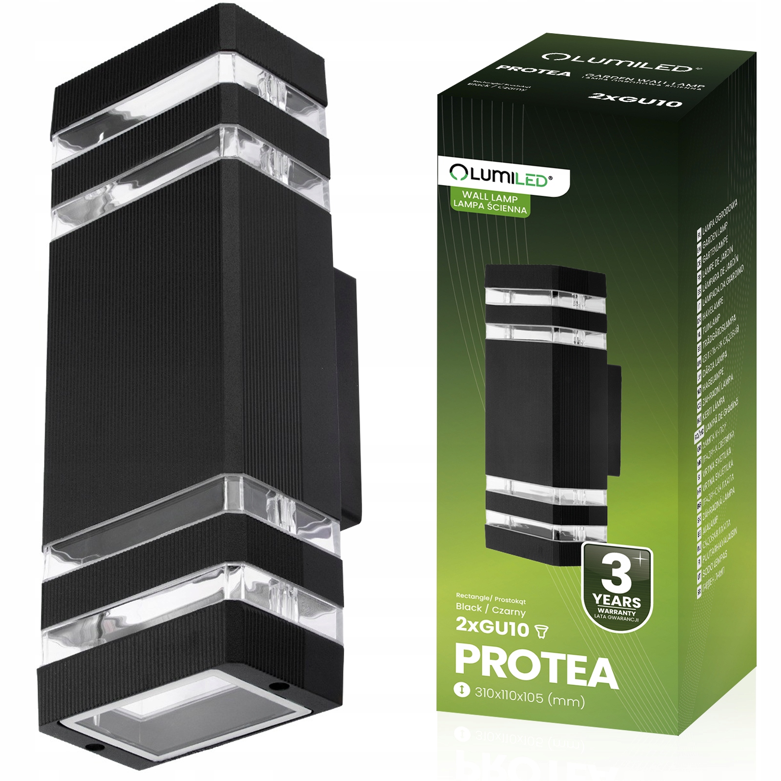 Kinkiet Ogrodowy Lampa Zewnętrzna Elewacyjna ŚCIENNA 2x GU10 LED ...