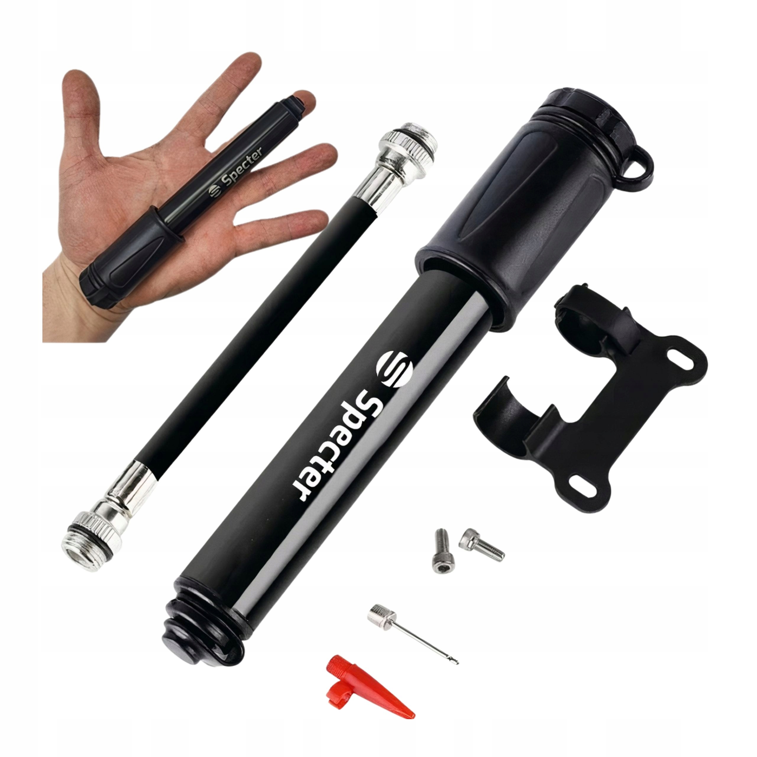 POMPKA ROWEROWA SPECTER MINI ALUMINIOWA RĘCZNA Z WĘŻYKIEM PRESTA ...