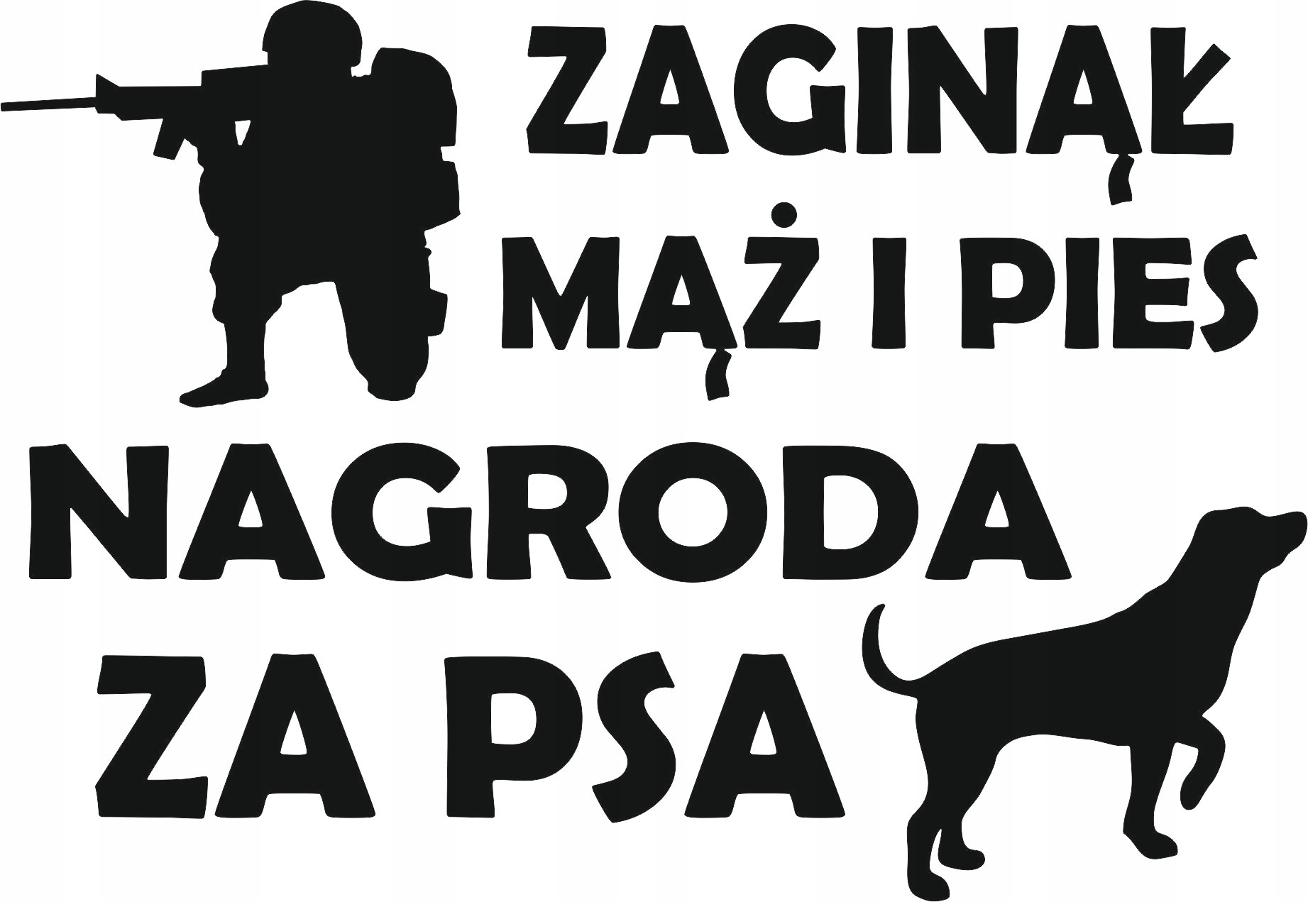 VAR Samolepka ZMIZEL MANŽEL A PES, ODMĚNA ZA PSA za 53.00CZK - Allegro