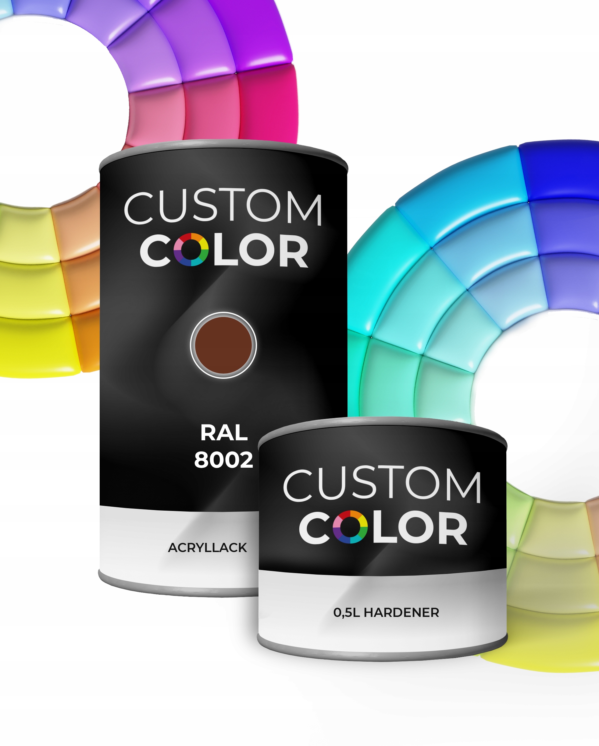 Custom Color RAL 8002 Dió fényes lakk 2:1 Poliuretán festék 1L + 0,5L ...