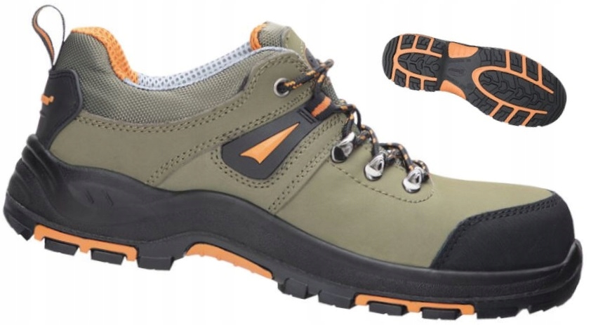 Lekkie BUTY ROBOCZE męskie skórzane z NOSKIEM S1P (Buty półbuty robocze ...