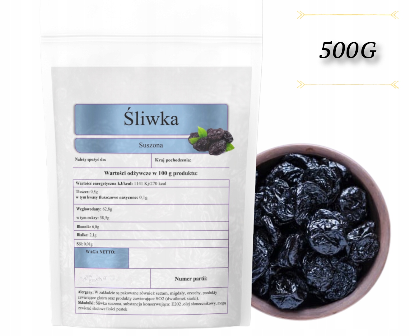 Śliwka suszona węgierka 500 g (5905454600149) • Cena, Opinie • Suszone ...