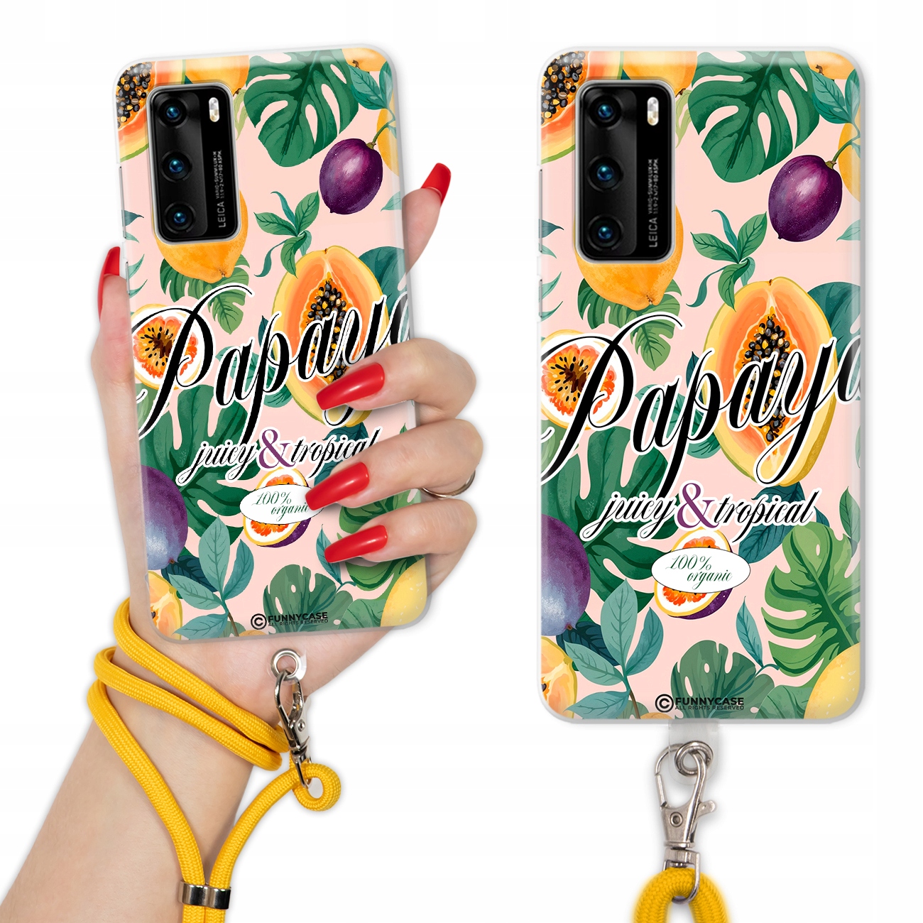 TOK HUAWEI MATE 40 LITE KÉSZÜLÉKHEZ GYÜMÖLCS NYÁRI TOK + SÁRGA ZSINÓR ...