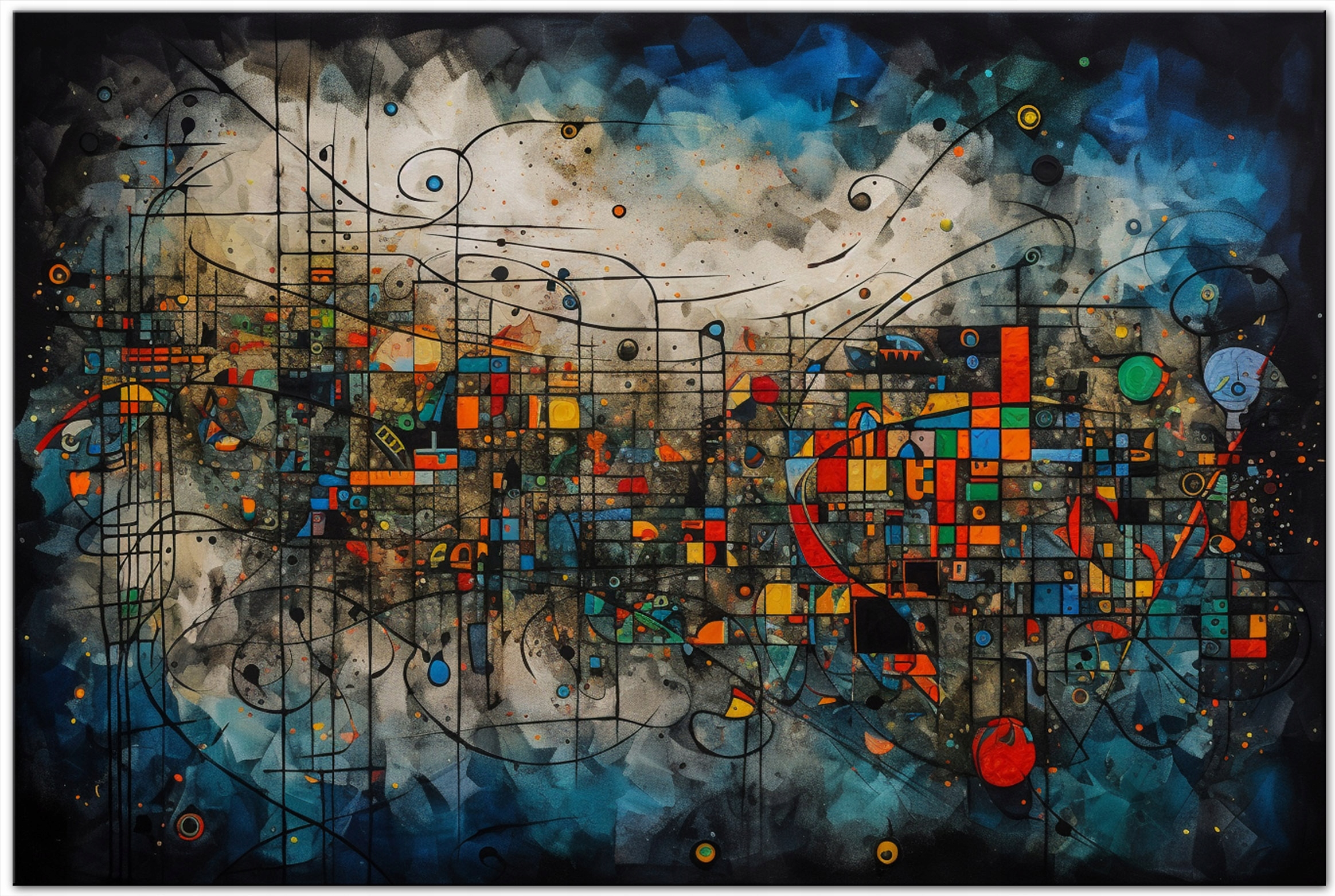 Obraz na płótnie Abstrakcja Grafika ala Joan Miro • Cena, Opinie ...