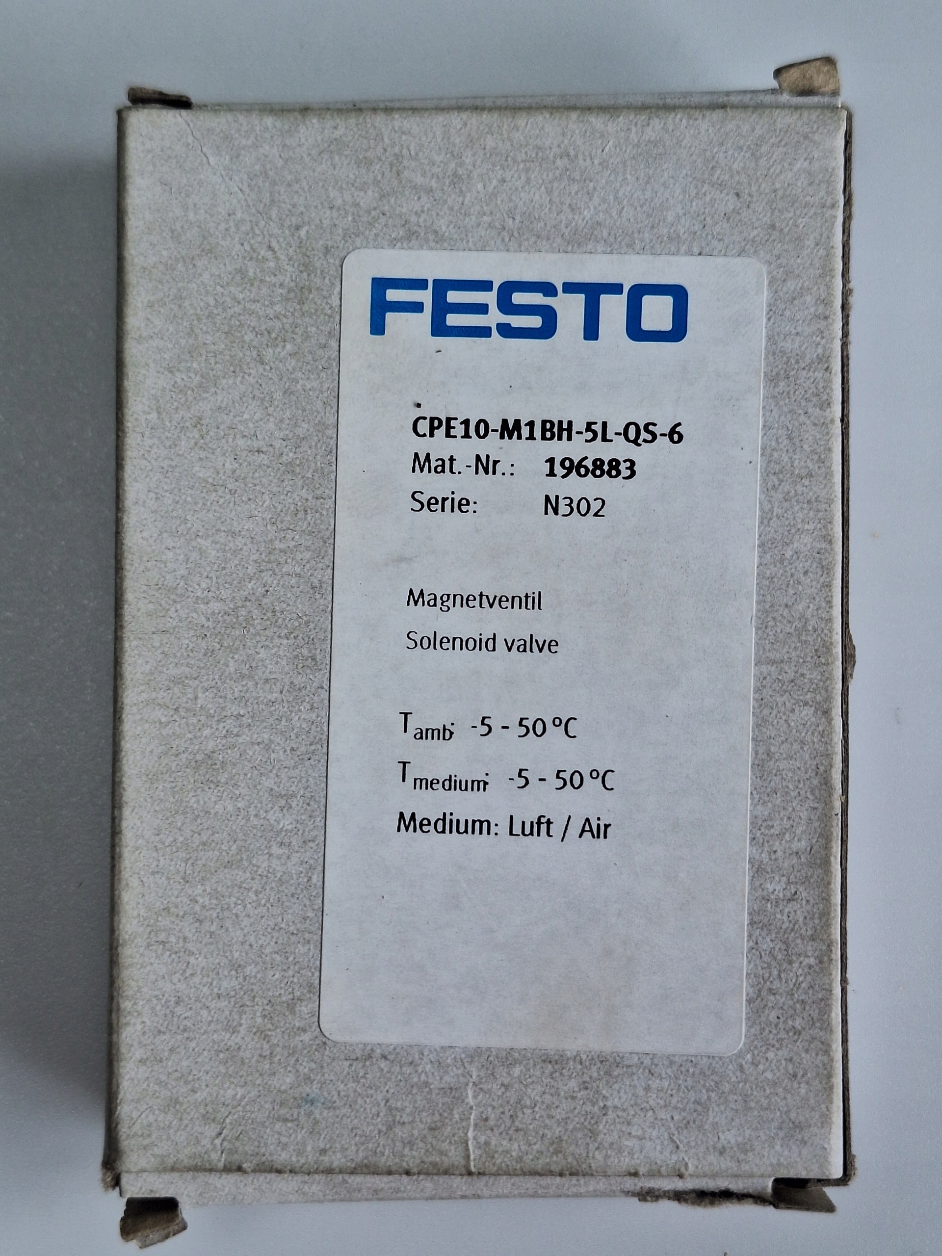FESTO 196883 CPE10-M1BH-5L SOLENOIDOVÝ VENTIL za 50.42EUR - Allegro