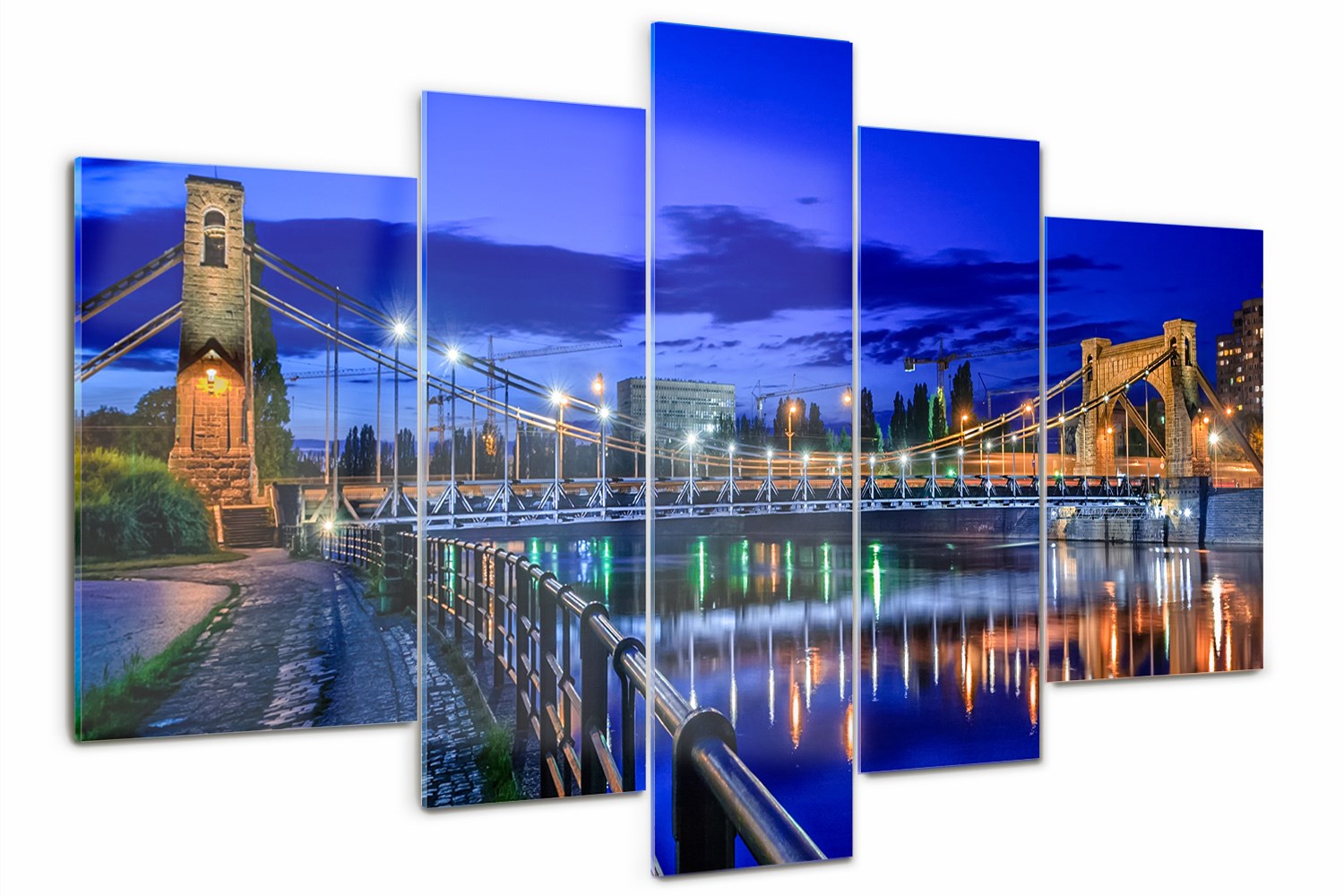 Obraz szklany tryptyk do salonu Wrocław nocą • Cena, Opinie • Obrazy 12361560575 • Allegro