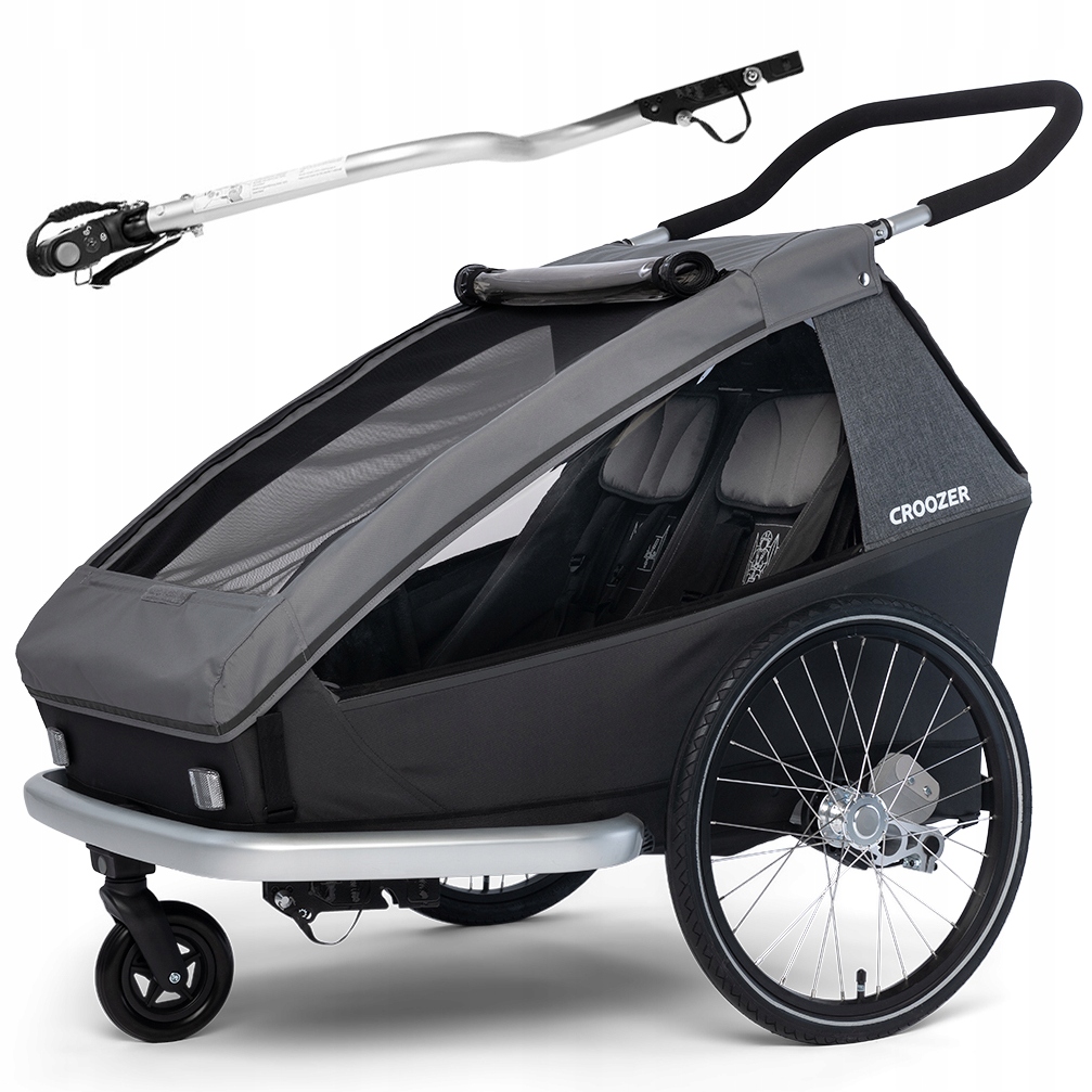 2W1 PRZYCZEPKA ROWEROWA WÓZEK SPACEROWY DLA 2 DZIECI CROOZER Kid Keeke ...