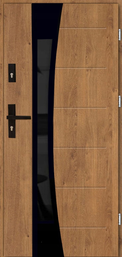 DRZWI ZEWNĘTRZNE STALOWE LUKAR INOX 14-T BLACK 72MM 90 CIEMNY REFLEKS ...