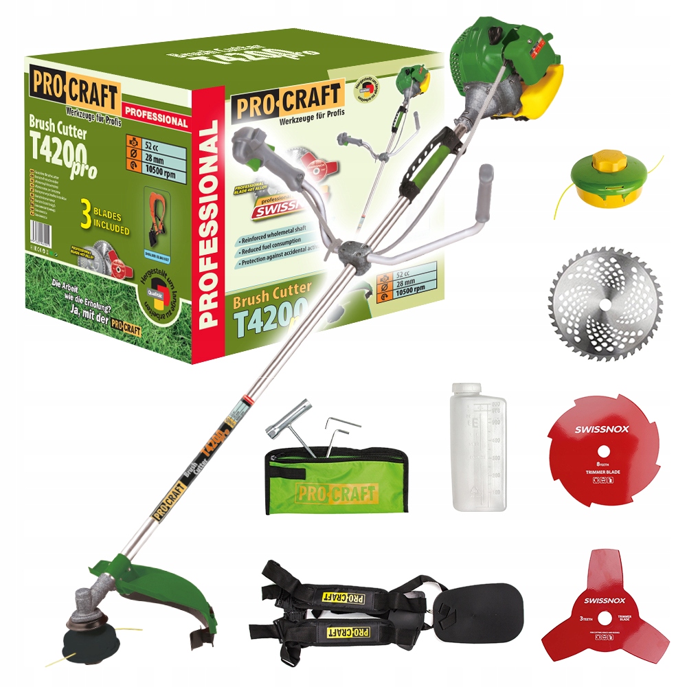 PROCRAFT T4200 PRO KOSA SPALINOWA PODKASZARKA WYKASZARKA 1,87KM ...