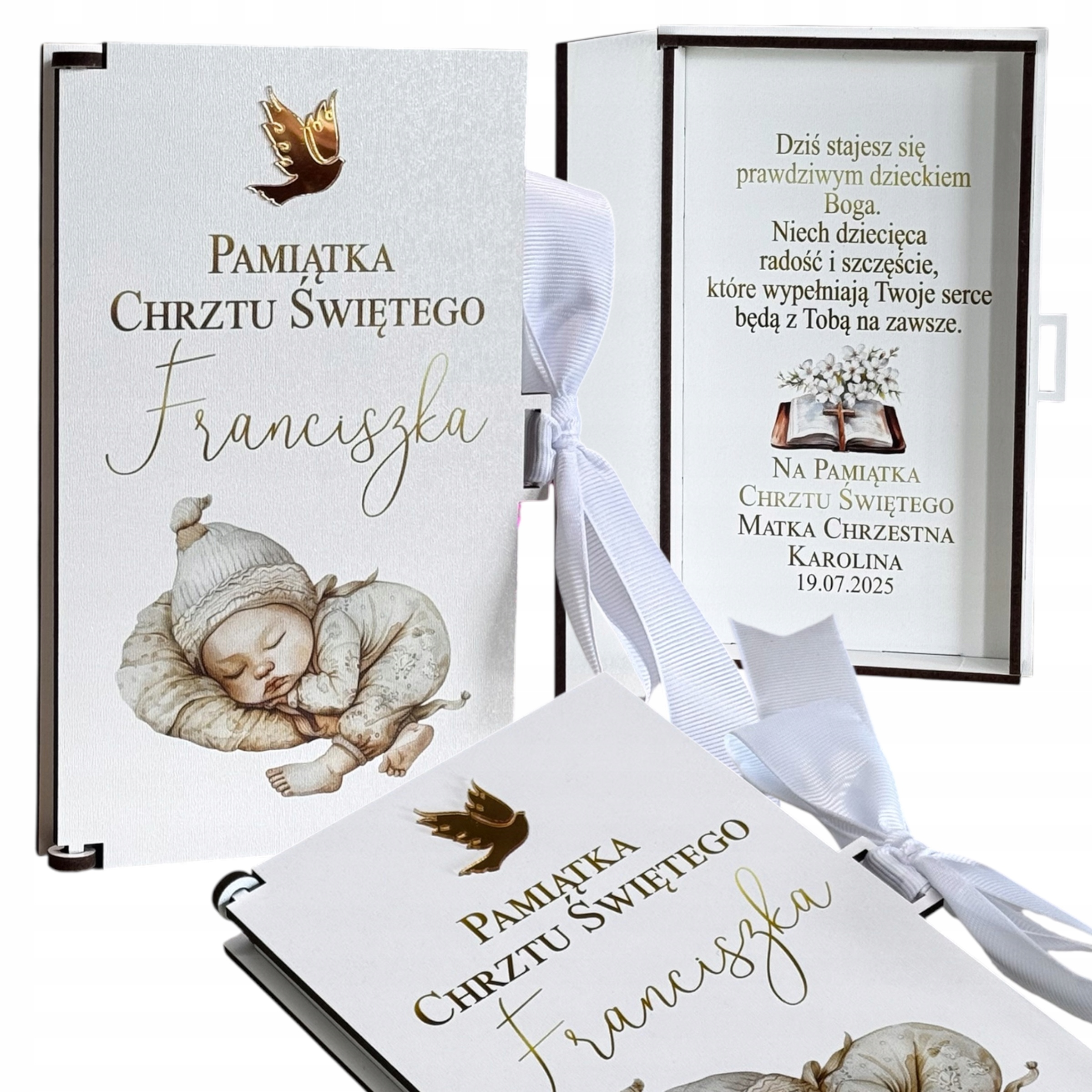 Pamiątka NA CHRZEST ŚWIĘTY CHRZCINY na Pieniądze Prezent IMIĘ Wzory (5907541310269) • Cena ...