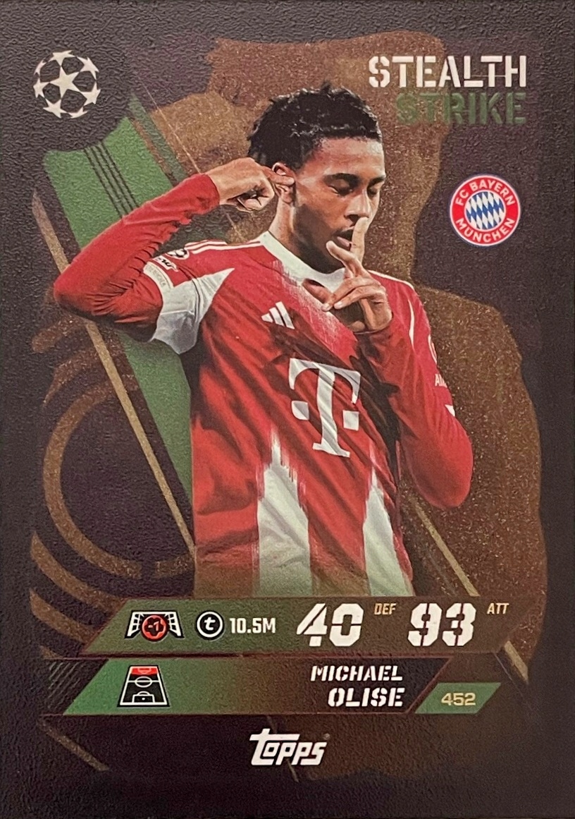 TOPPS MATCH ATTAX 2025 2026 STEALTH STRIKE Michael Olise BAYERN MUNCHEN ...