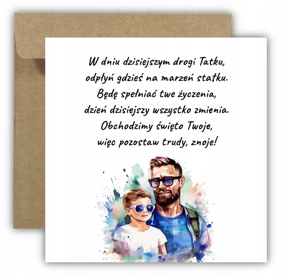 Kartka na dzień ojca taty dla ojca taty piękny wiersz (5905215336270 ...