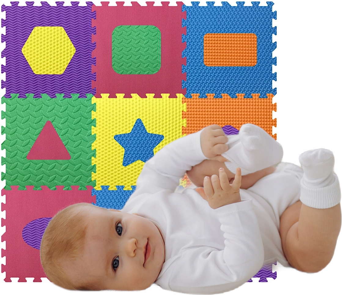 PĚNOVÁ PODLOŽKA PRO DĚTI PUZZLE TEXTURA TVARY EVA za 229.00CZK - Allegro