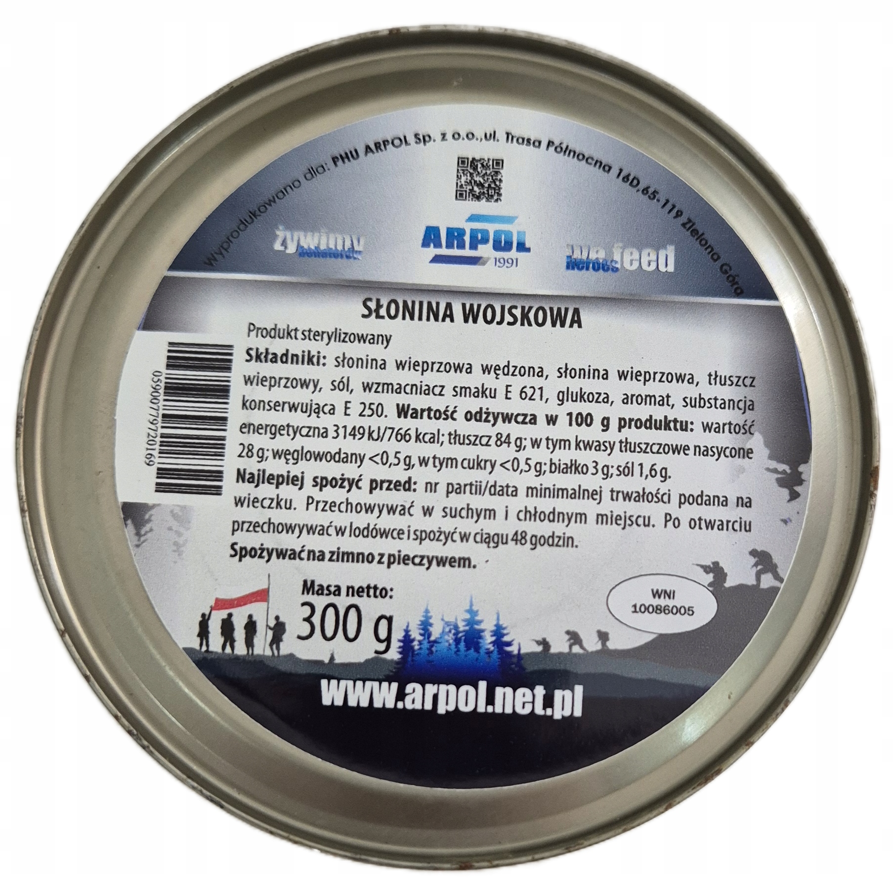 Konserwa SŁONINA WOJSKOWA 300G ARPOL • Cena, Opinie - Allegro