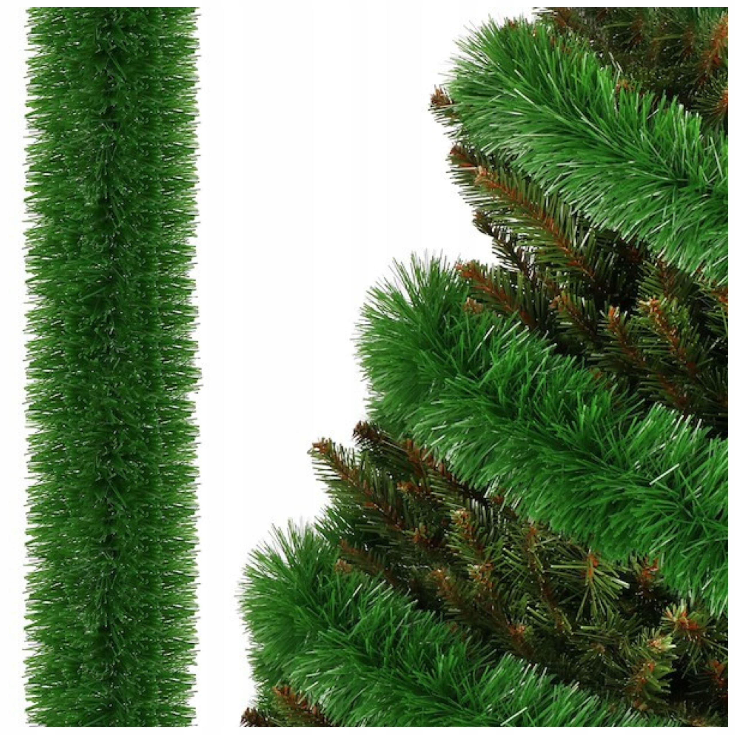 DŁUGA GIRLANDA SZTUCZNA CHOINKOWA ZIELONA ŁAŃCUCH FLORYSTYCZNY GAŁĄZKA 4 M (5906800223609 ...