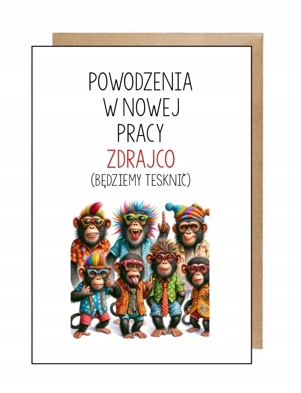 Kartka pocztówka koperta emerytura odejście z pracy pożegnanie nowa ...