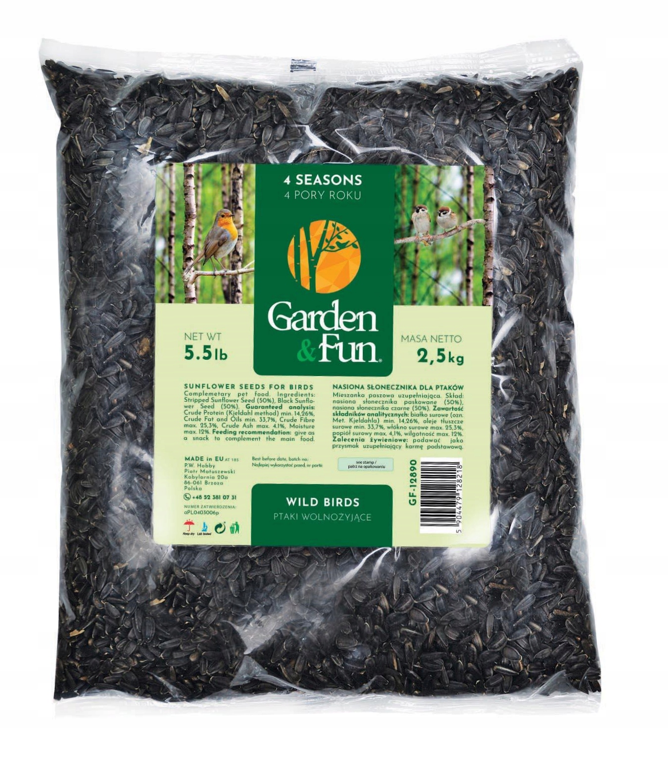 Garden&Fun NASIONA SŁONECZNIKA dla ptaków 1,6kg. 14526446399 - Allegro.pl