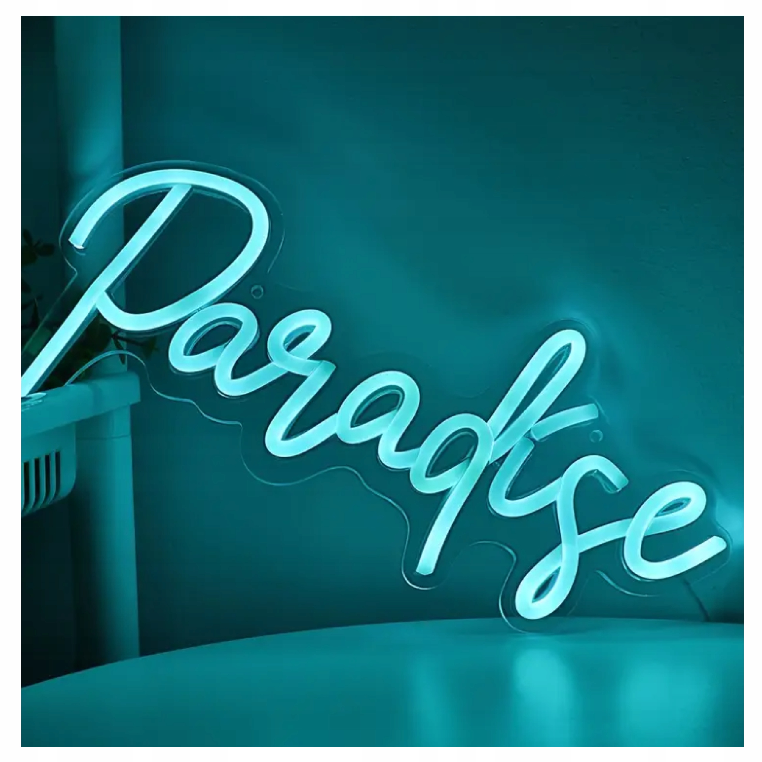 NEON LED NAPIS PARADISE LAMPKA NOCNA ŚWIETLIK PREZENT DO POKOJU • Cena ...