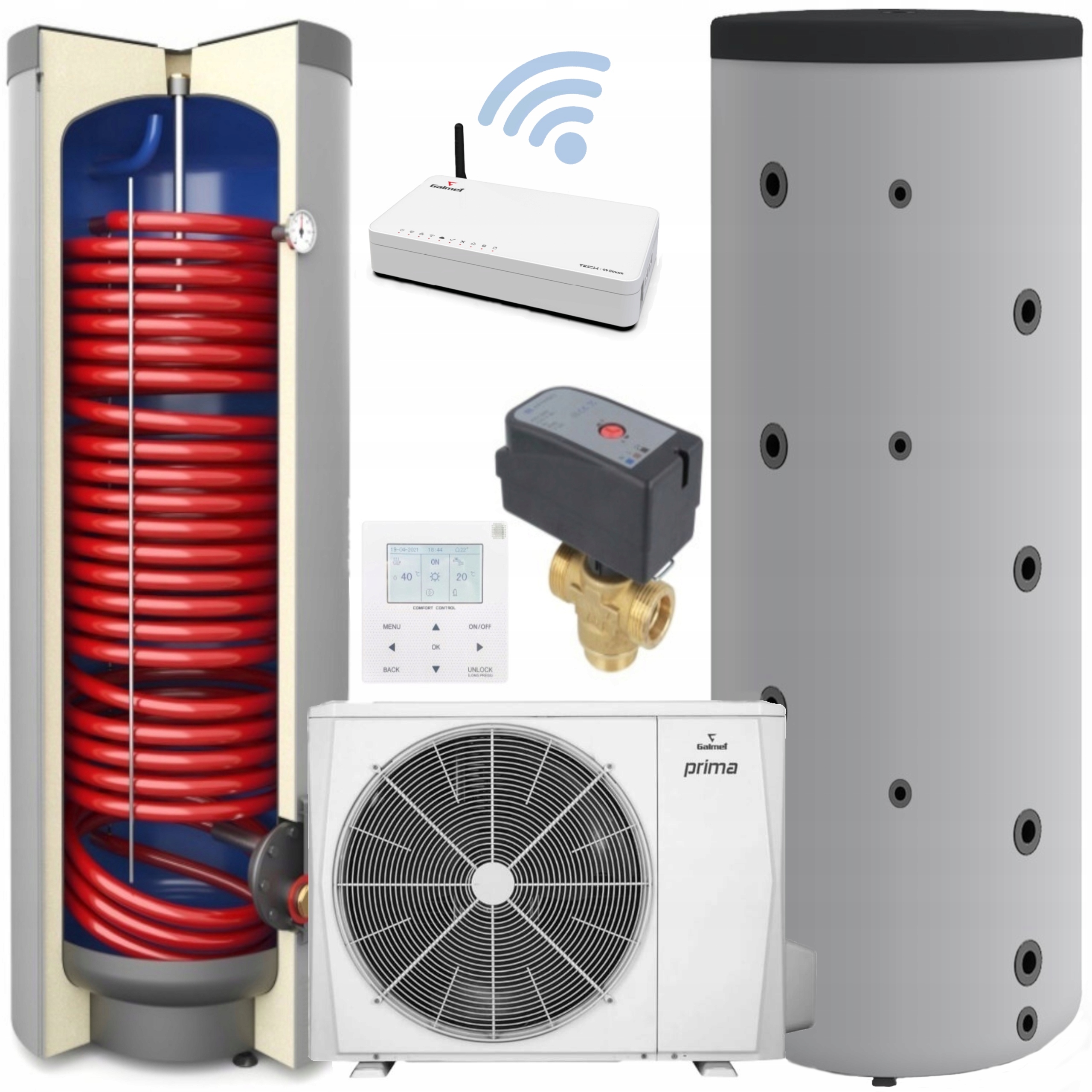 POMPA CIEPŁA GALMET PRIMA 12KW +300L CWU + 200L BUFOR + ZAWÓR + SINUM ...