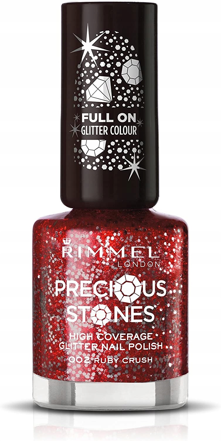 Rimmel precious 002 ruby crush Lakier z drobinkami (3607342596191) • Cena, Opinie • Lakiery do ...