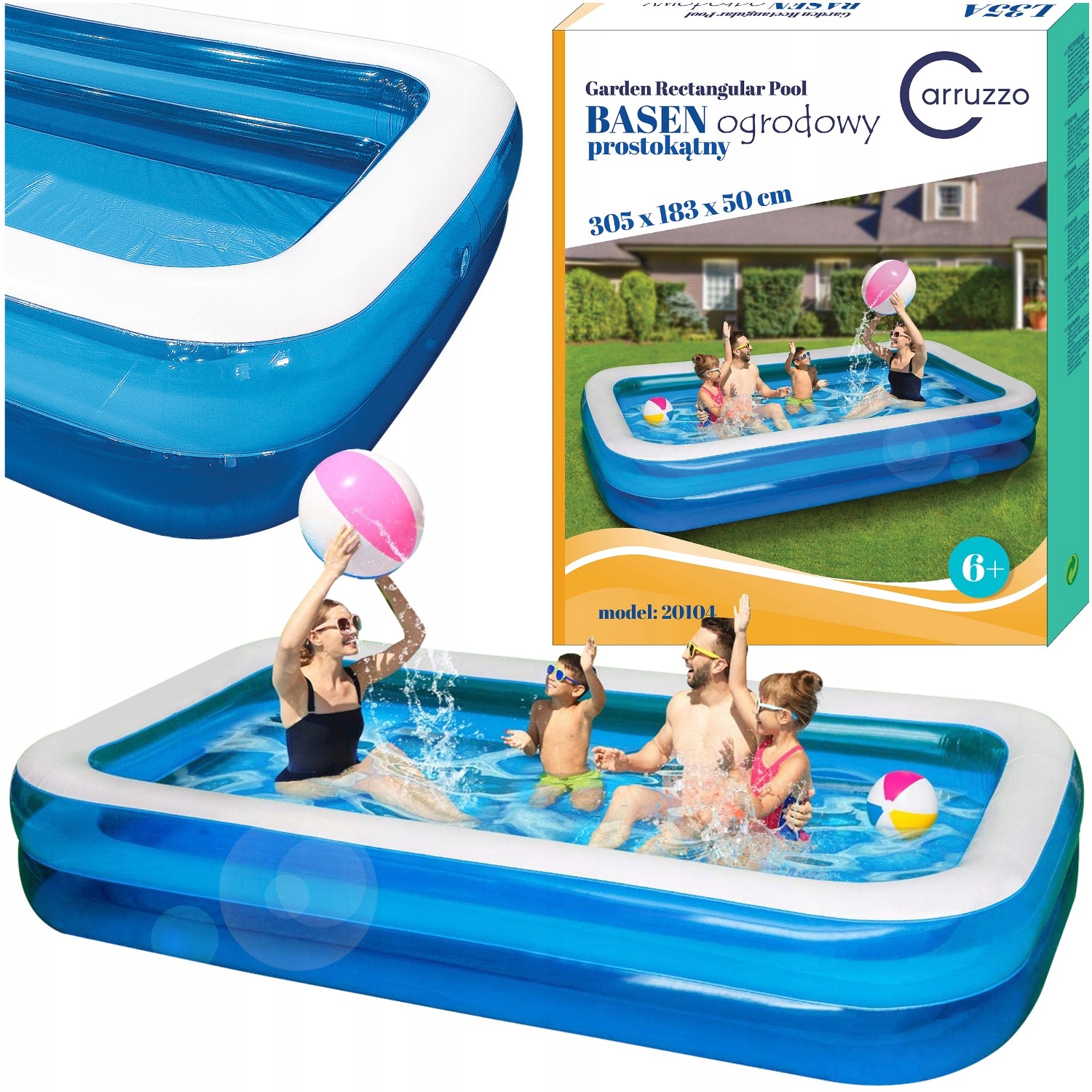 BASEN OGRODOWY DMUCHANY XXL duży 305cm dla DZIECI • Cena, Opinie ...