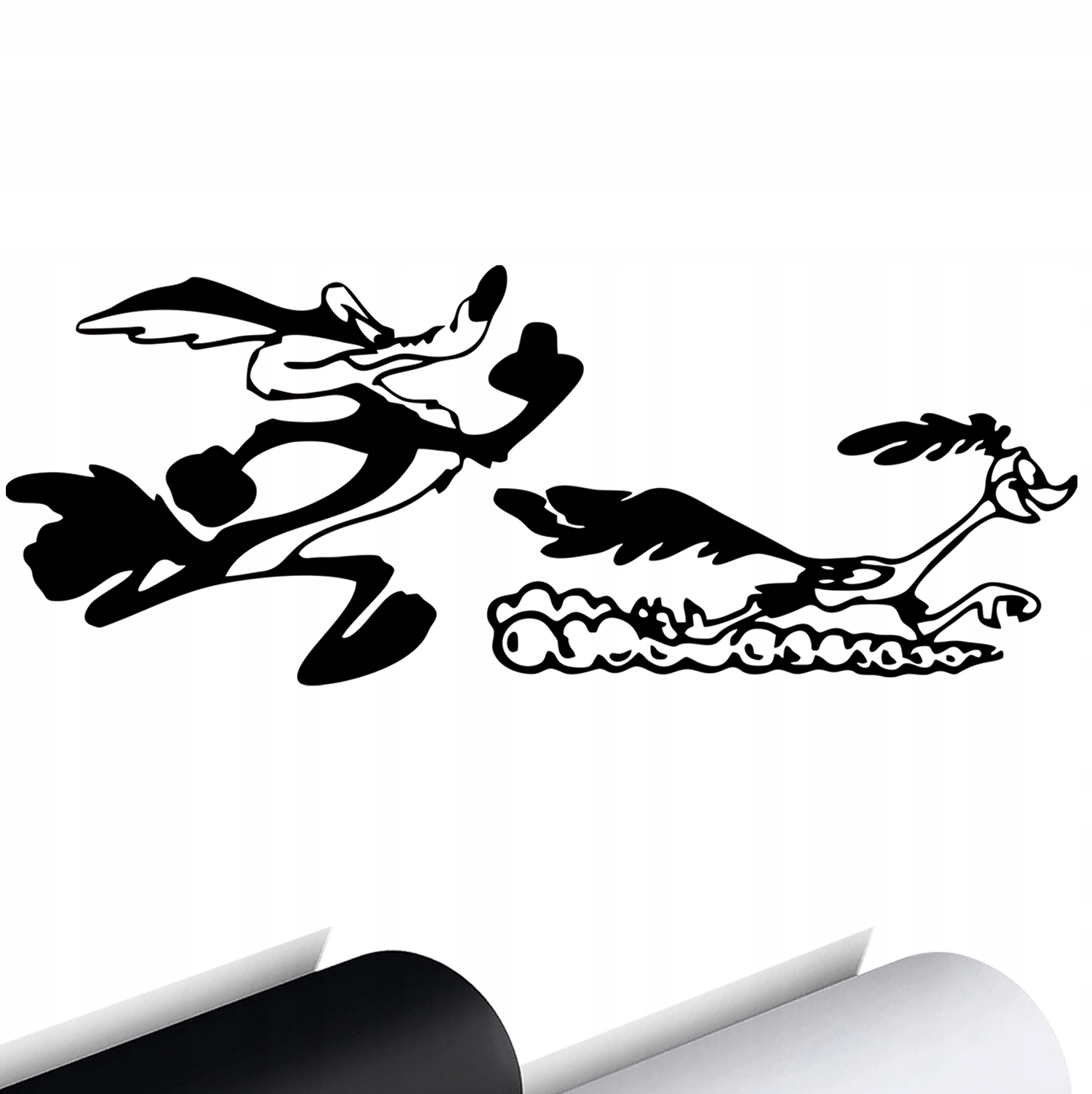 NAKLEJKA Grafika na samochód auto STRUŚ Road Runner Kojot Coyote ...