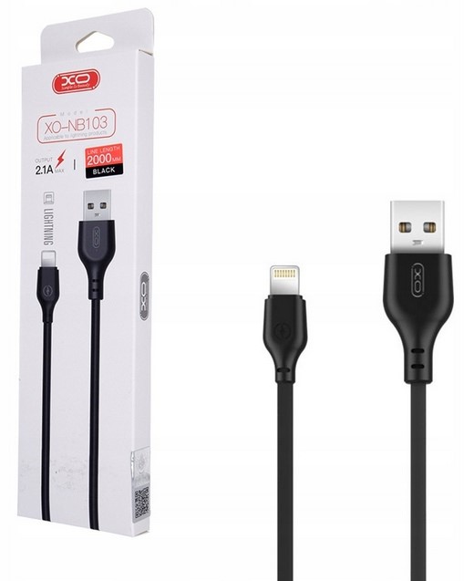 Kabel XO USB - Apple Lightning 2 m černý - Allegro