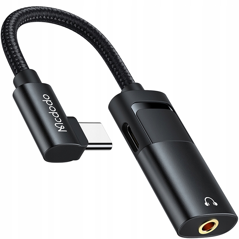 Adapter USB-C McDodo do mini Jack 3,5 mm z DAC i ładowaniem 60 W ...