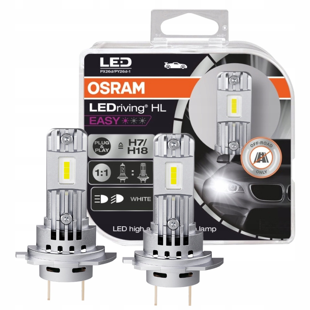 ZESTAW ŻARÓWKI LED H7 OSRAM LED COOL WHITE 6000K 4062172312554 za 210 ...