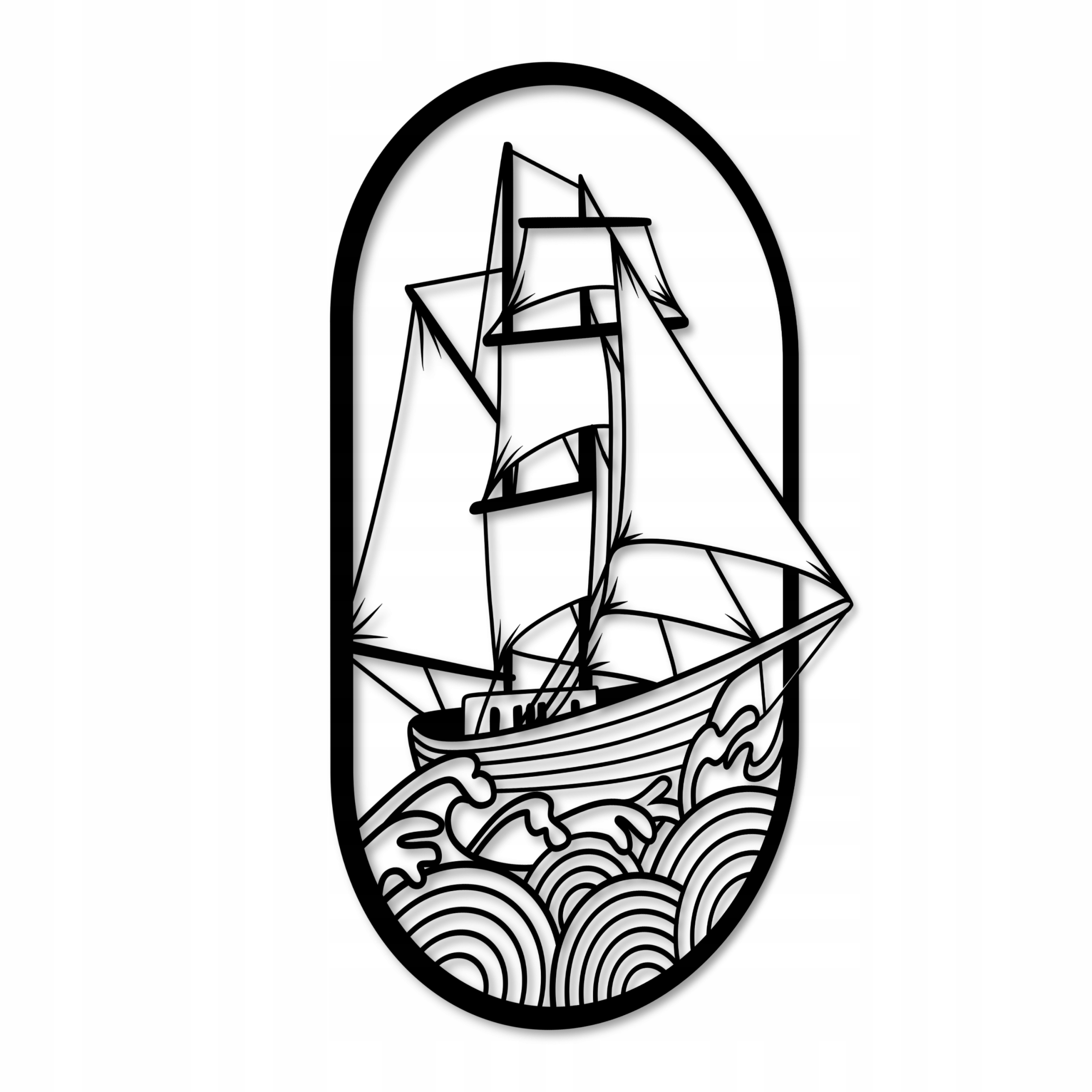 STATEK OBRAZ Z DREWNA PANEL ŚCIENNY 3d DEKORACJA OBRAZY DO SALONU ...