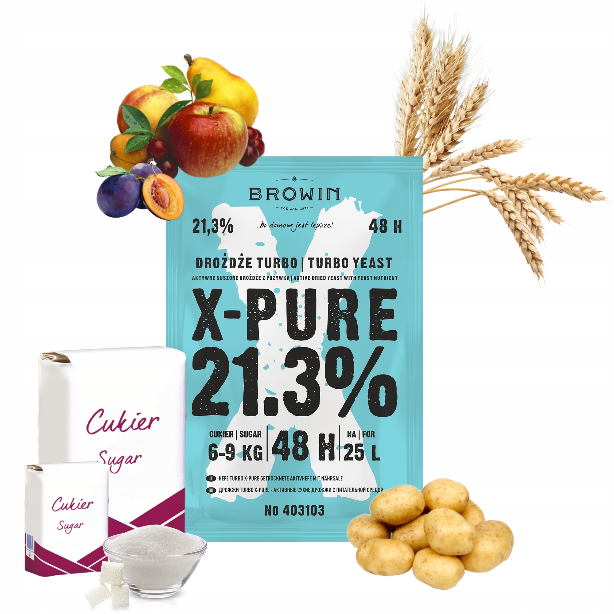 X-PURE 48 TURBO PURE drożdże gorzelnicze x40 MOCNE - Browin | Sklep EMPIK.COM