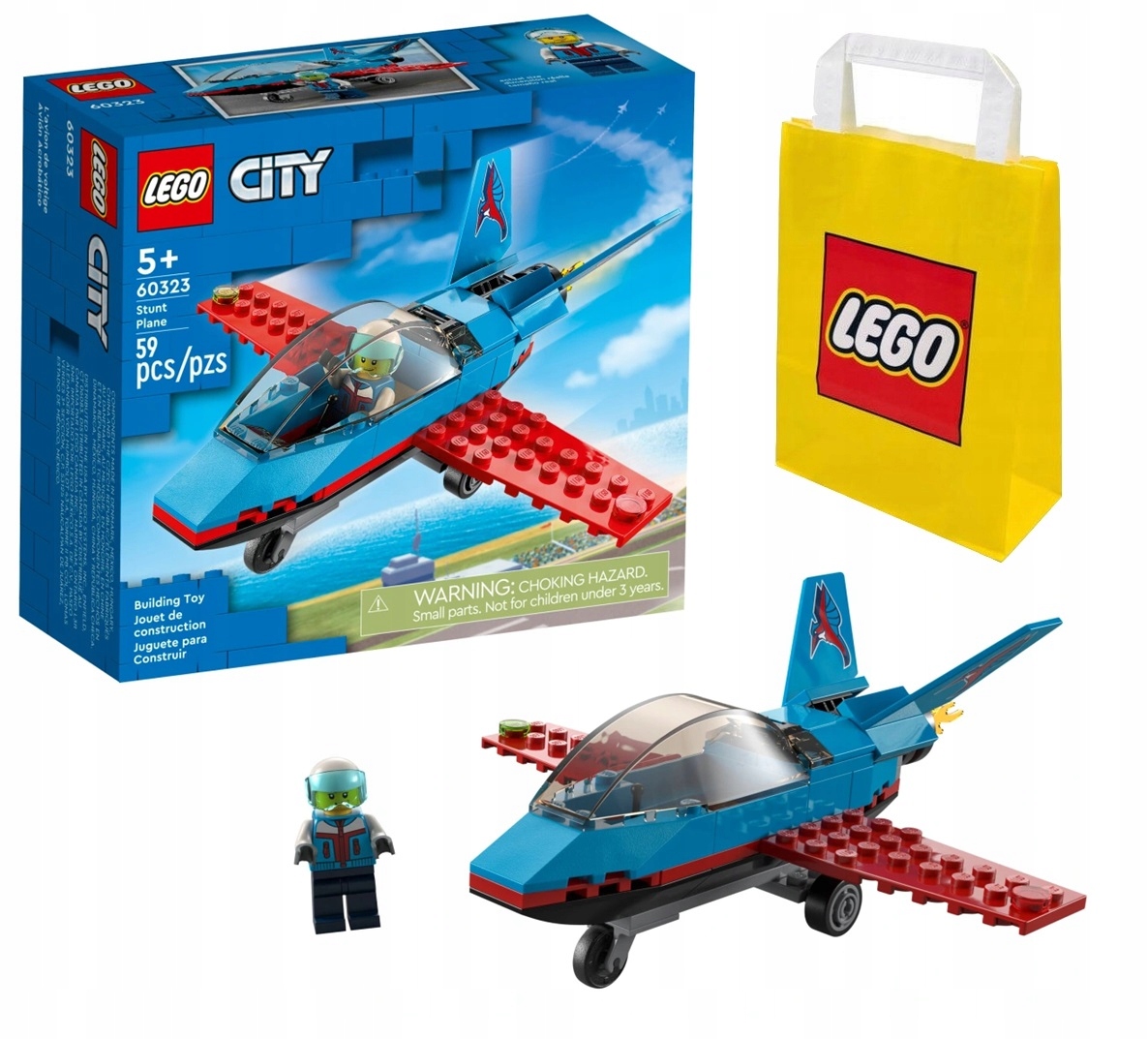 Zestaw Prezent Klocki LEGO CITY 60323 Samolot Kaskaderski Akrobacje ...