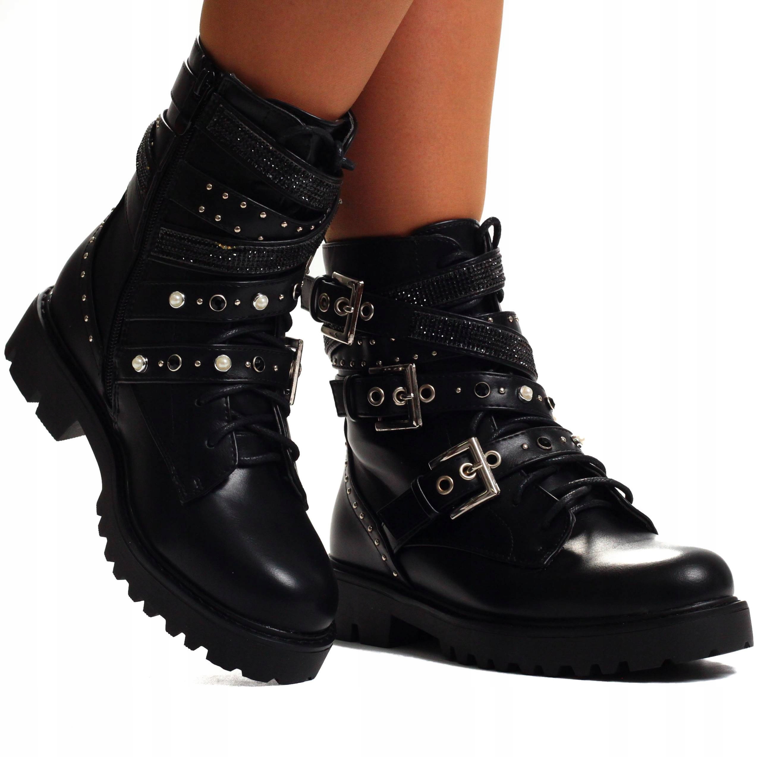 GLANY BOTKI DAMSKIE BUTY TRAPERY WORKERY SUWAK 12584576195 - Allegro.pl