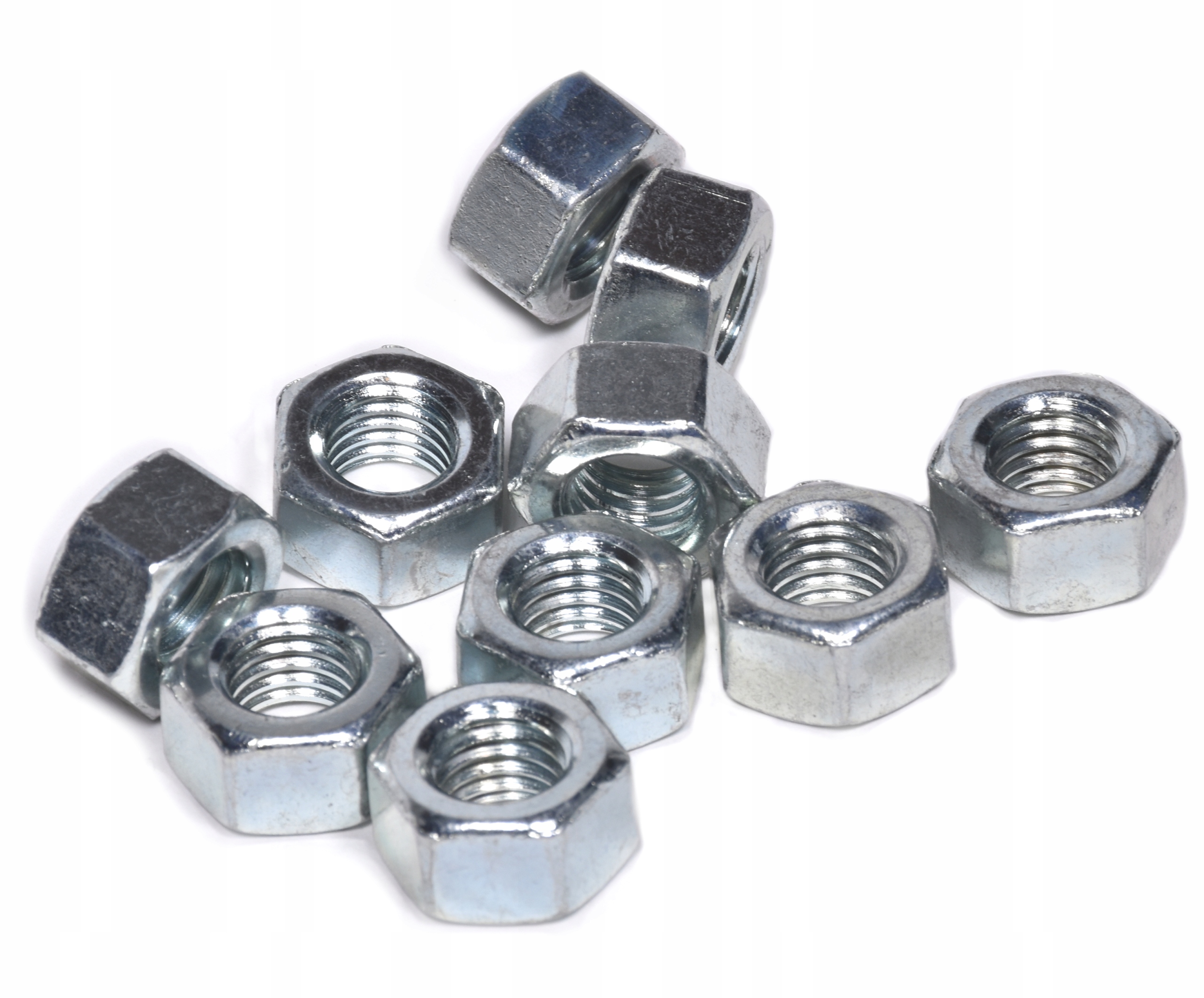 NAKRĘTKI M10 SZEŚCIOKĄTNE |KLASA 8|STAL OCYNKOWANA - 1 KG (98 SZTUK) DIN934 (5905538170032 ...