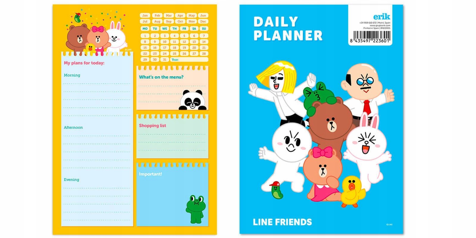 Line Friends planer plan lekcji dzienny A5 14,8x21 12584041299 - Sklepy ...